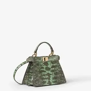 Fendi Peekaboo® Iseeu Petite Jade Green Lizard Leather Bag